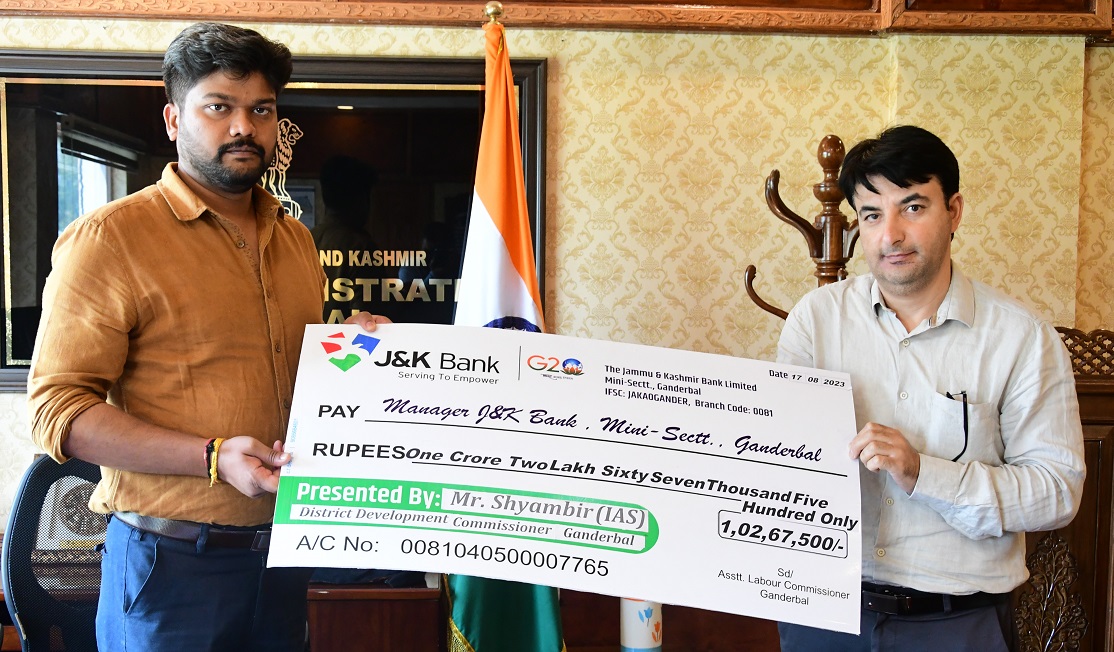 ALC Gbl presents cheque worth Rs.1.2 crore to DDC for disbursement ...